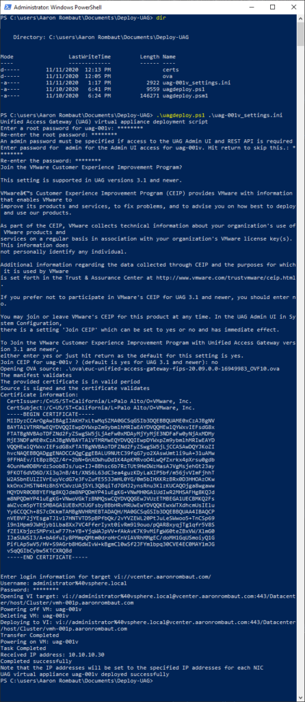 Deploy Vmware Unified Access Gateway With Powershell Bits And Bytes