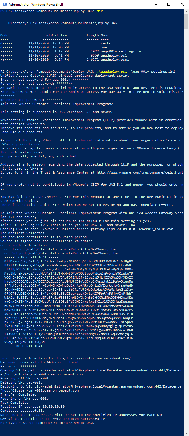 Deploy Vmware Unified Access Gateway With Powershell Bits And Bytes